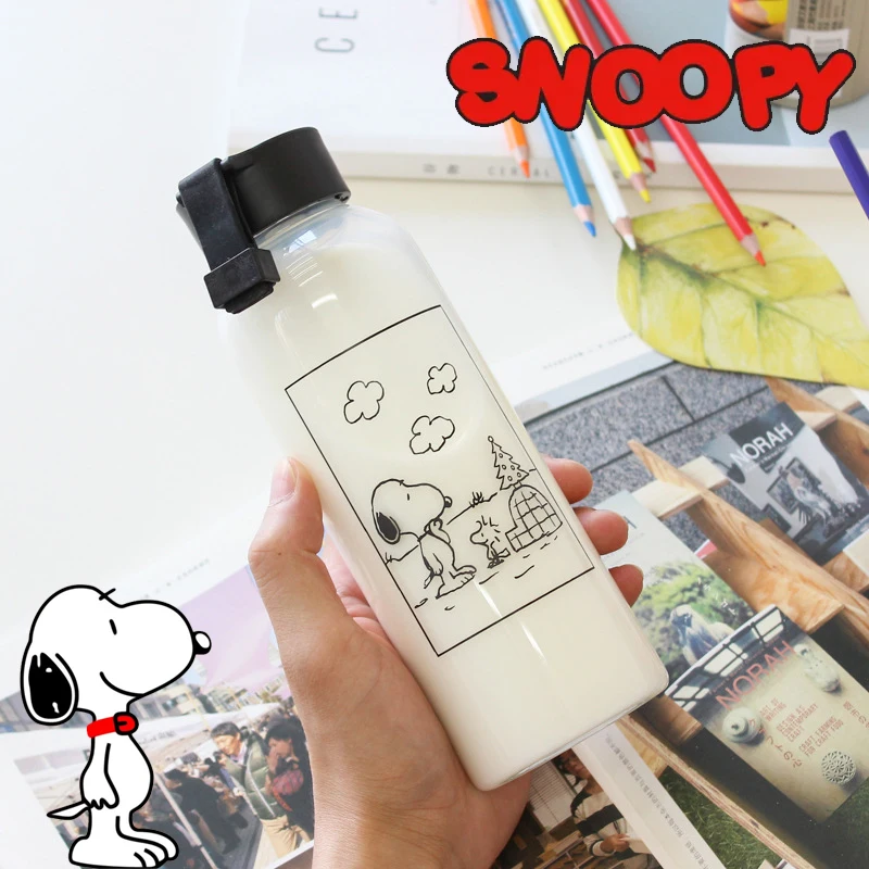 Glass Bottle 500ml Snoopy | Glass Water Bottles | Juice Bottles Cup ...