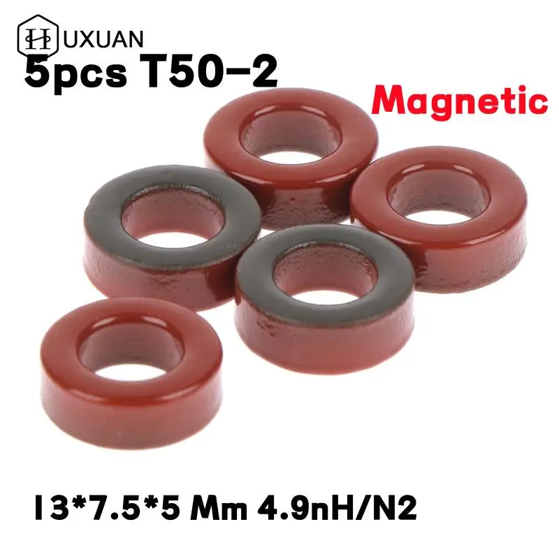 5pcs T50-2 Carbonyl Iron Powder Cores T50-2 13*7.5*5 Mm 4.9nH/N2 Dust ...