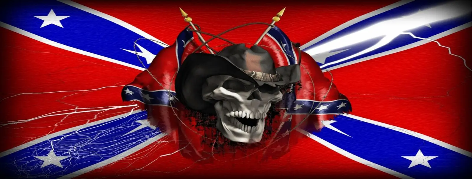 Rebel Flags With Skulls