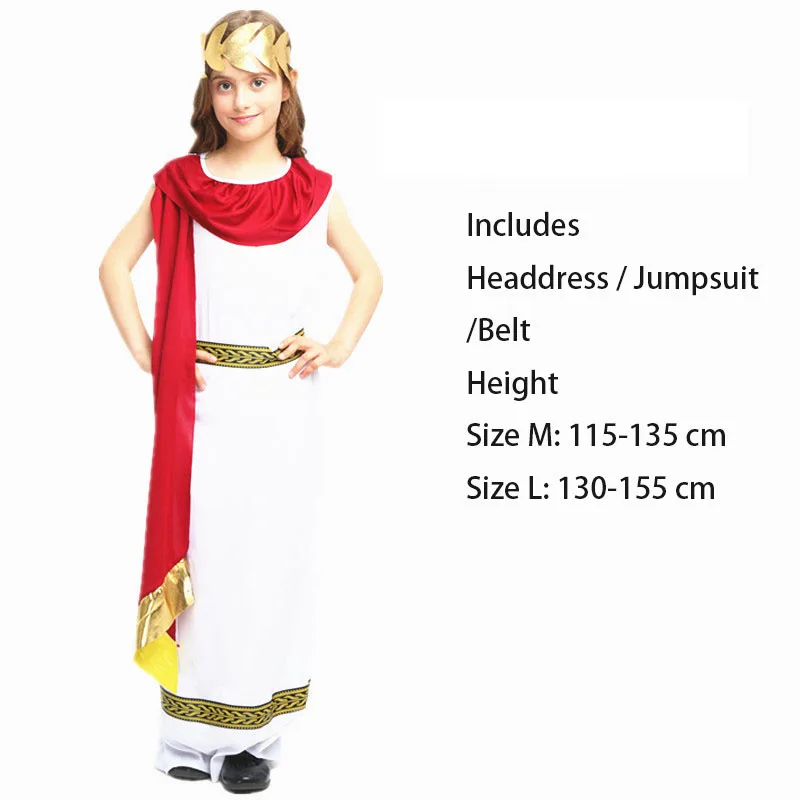 Vestido largo de Reina griega para niños, disfraces de diosa romana para adultos, hombres ...