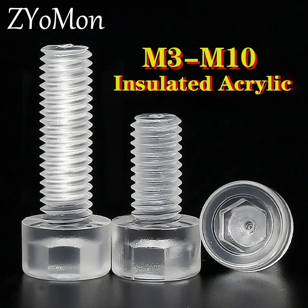 5-50pcs PC Transparent Plastic Cup Socket Head Hex Screw M3 M4 M5 M6 M8 ...
