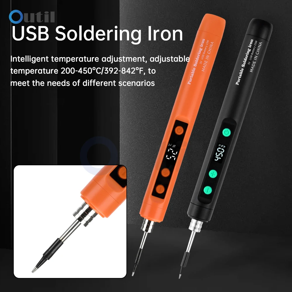 5V 15W USB Type-C Soldering Iron Kit Intelligent Temperature Adjustable ...