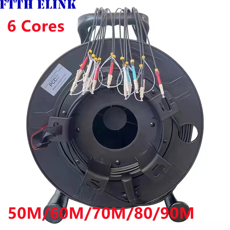 50m60m70m80m90m 6C TPU LC LC Armored optical Patchcord 6 cores with ...