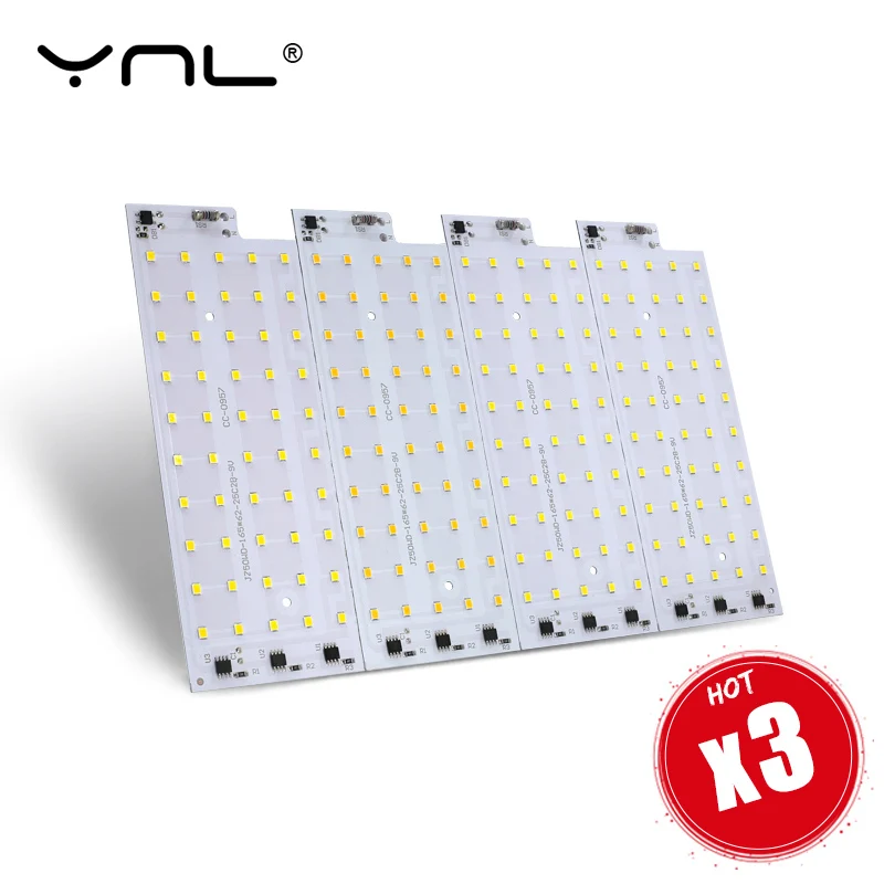 3 pçs led chip 50w inteligente ic projector golw luz espectro completo ...