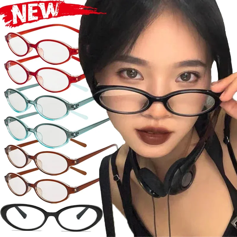 1-2pcs-Women-s-Oval-Frame-Glasses-Anti-Blue-Light-Glasses-Sweet-Girls ...