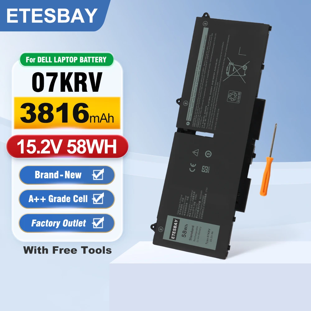 ETESBAY 07KRV Laptop Battery For Dell Latitude 5430 5530 5330 7530 7430 ...