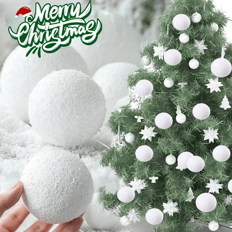 Cute-White-4-8-Cm-Foam-Christmas-Tree-Ornament-Ball-Hanging-Snowballs ...
