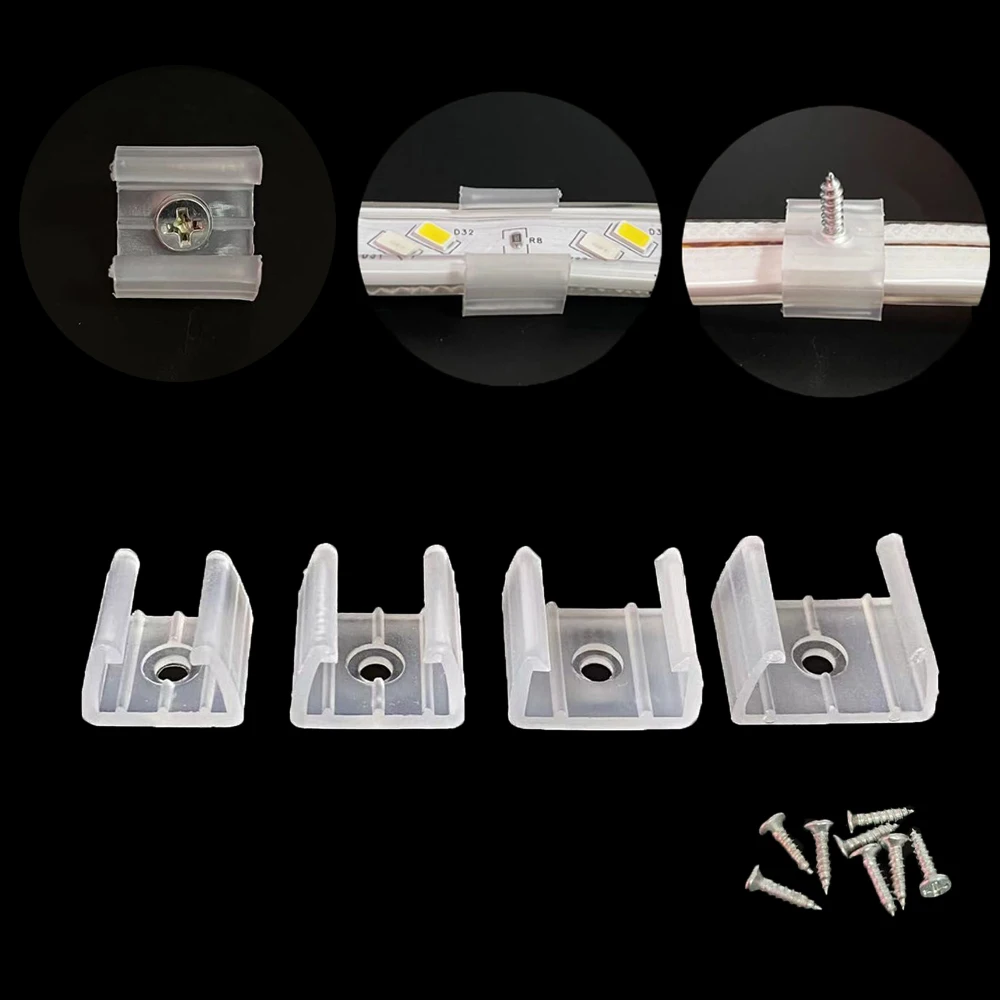 RGB-LED-Light-Strip-Connector-Fastener-Clip-with-Screw-Neon-Wall-Lamp ...