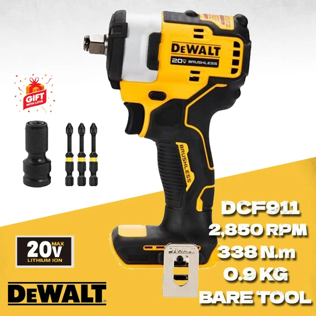 DEWALT DCF911B 20V MAX Impact Wrench 1/2" With Hog Ring Anvil Tool Only High Torque DCF911 ...