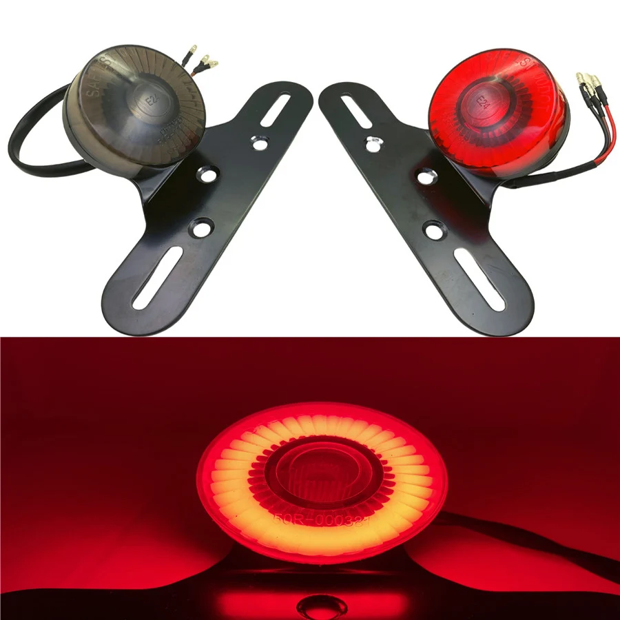 Vintage-Round-LED-Motorcycle-Stop-Rear-Light-Motorbike-Brake-Tail ...