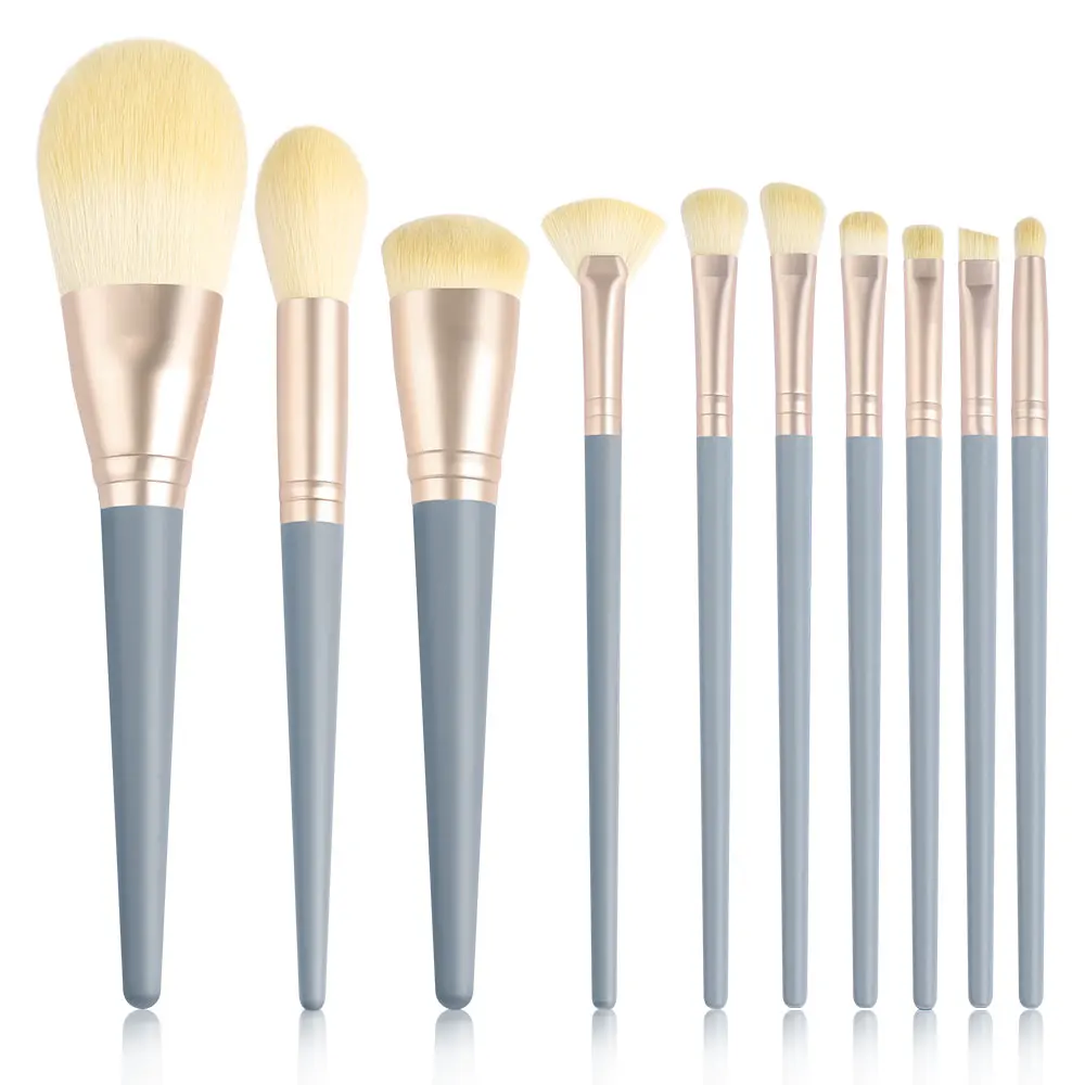 10-Pcs-Blue-makeup-brushes-set-for-cosmetic-foundation-powder-blush ...