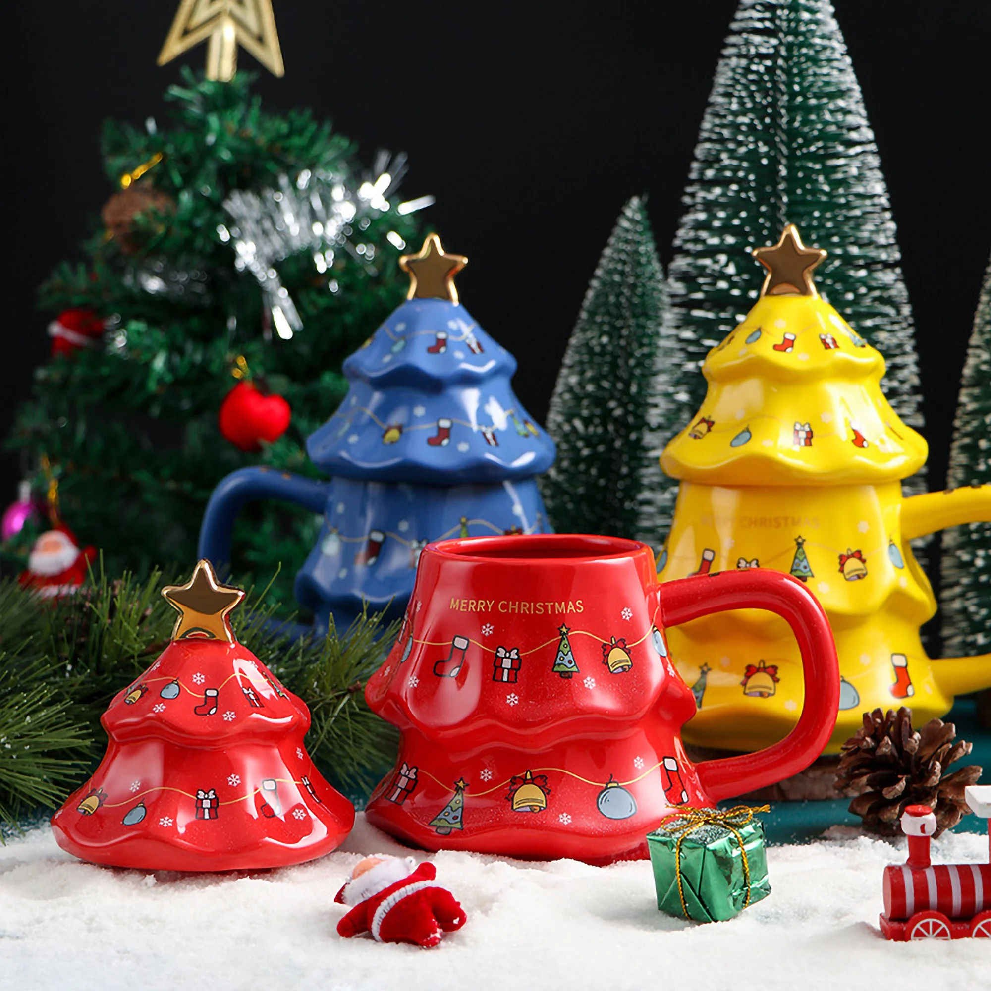 Christmas-Tree-Shape-Mug-Creative-450-ML-Novel-Style-Coffe-Cup-Xmas ...