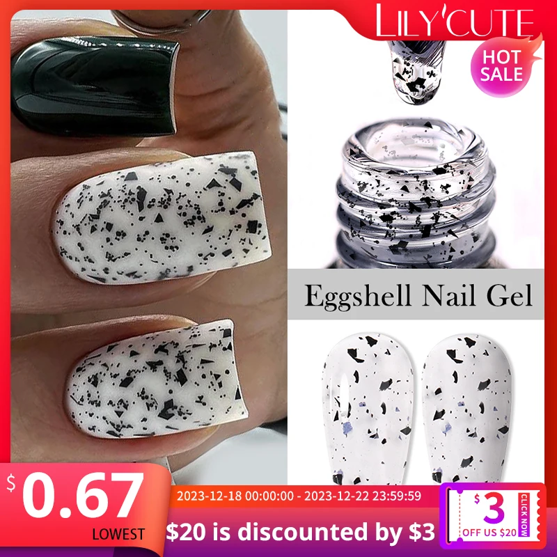 LILYCUTE-7ML-Eggshell-Gel-Nail-Polish-White-Black-Material-Semi ...