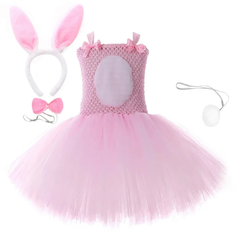 Pink-Bunny-Girl-Costumes-Toddler-Kids-Rabbit-Tutu-Dress-Outfits-for ...