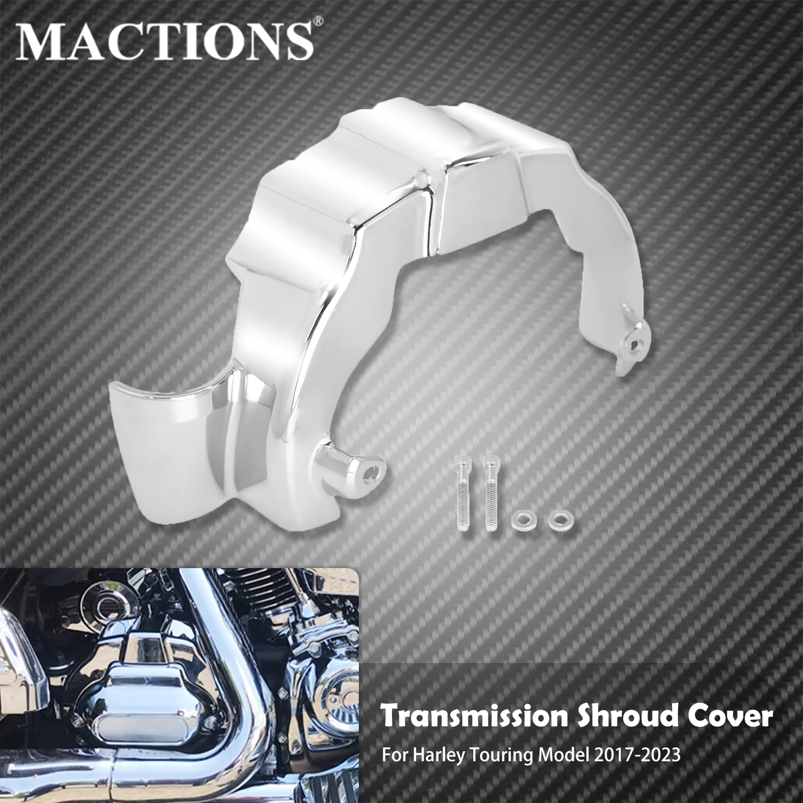 Motorcycle Transmission Shroud Cover Chrome For Harley Touring Road ...