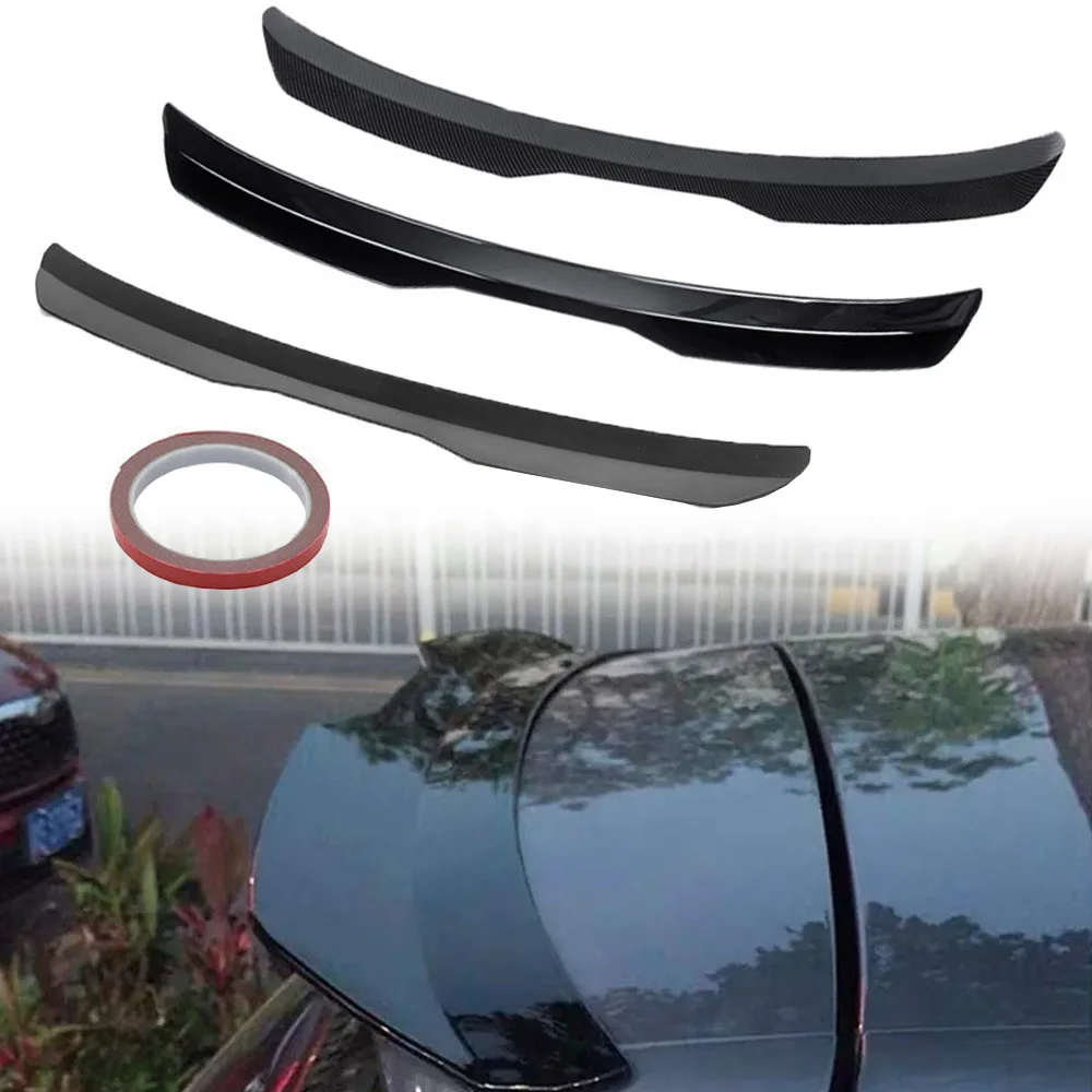 Universal Rear Roof Lip Spoiler Wing Abs Decoration Strips Matte Black ...