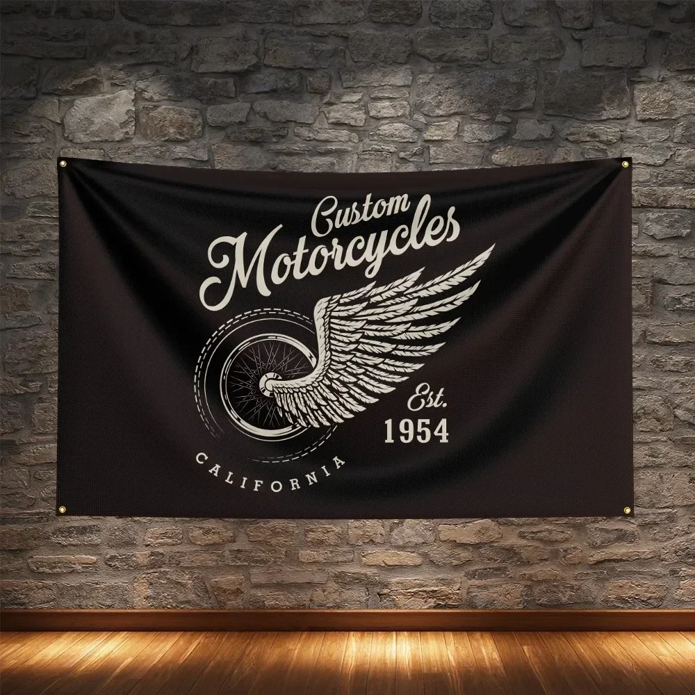 Motorcycle Flag - Polyester Digital Printing Classic Moto Banner ...