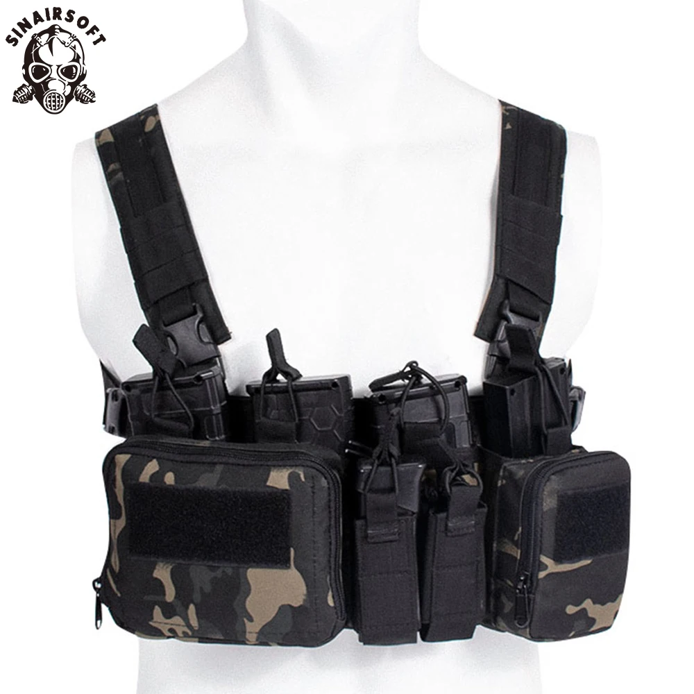 Tactical-TCM-Nylon-Chest-Rig-Vest-Molle-System-Magazine-Pouch-Drop-Dump ...