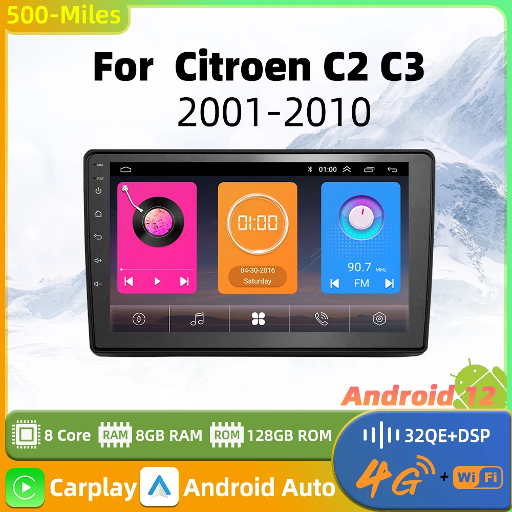 CarPlay-Multimedia-for-Citroen-C2-C3-2001-2010-2-Din-Android-Stereo-Car ...