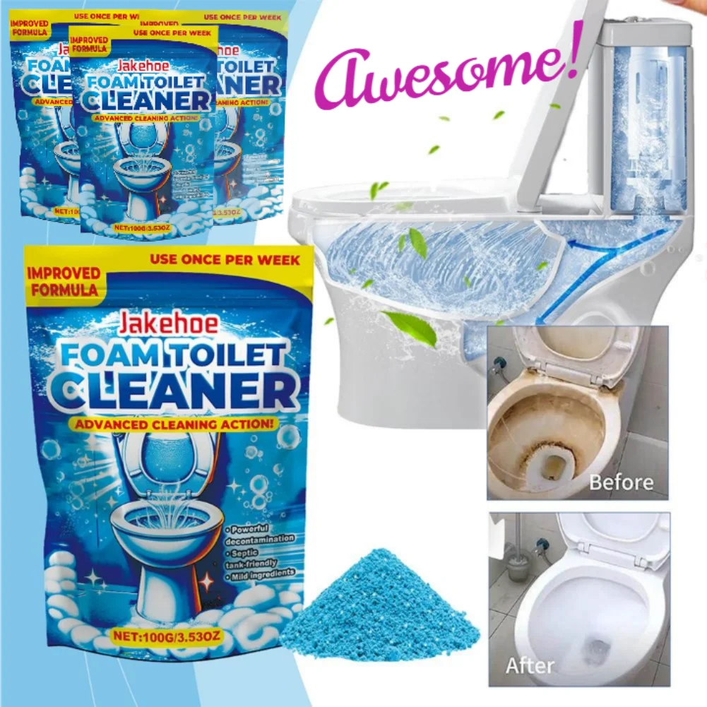 1/2/3PCS Foam Toilet Bowl Cleaning Powder Toilet Cleaner Stubborn ...