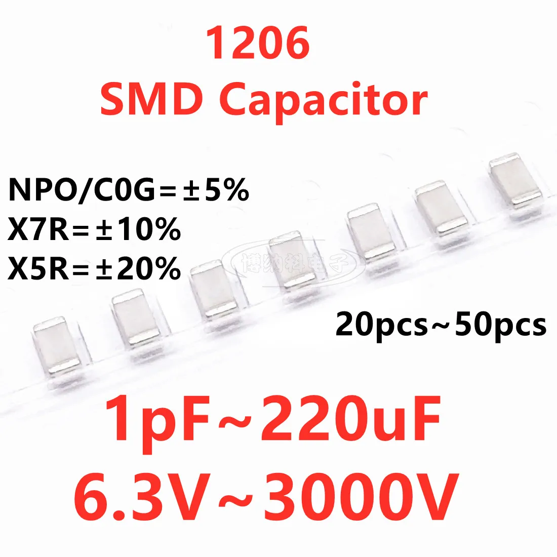 SMD-Capacitor-1PF2-2PF3-3PF4-7PF6-8PF10PF220PF330PF470PF680PF1NF2-2NF4 ...