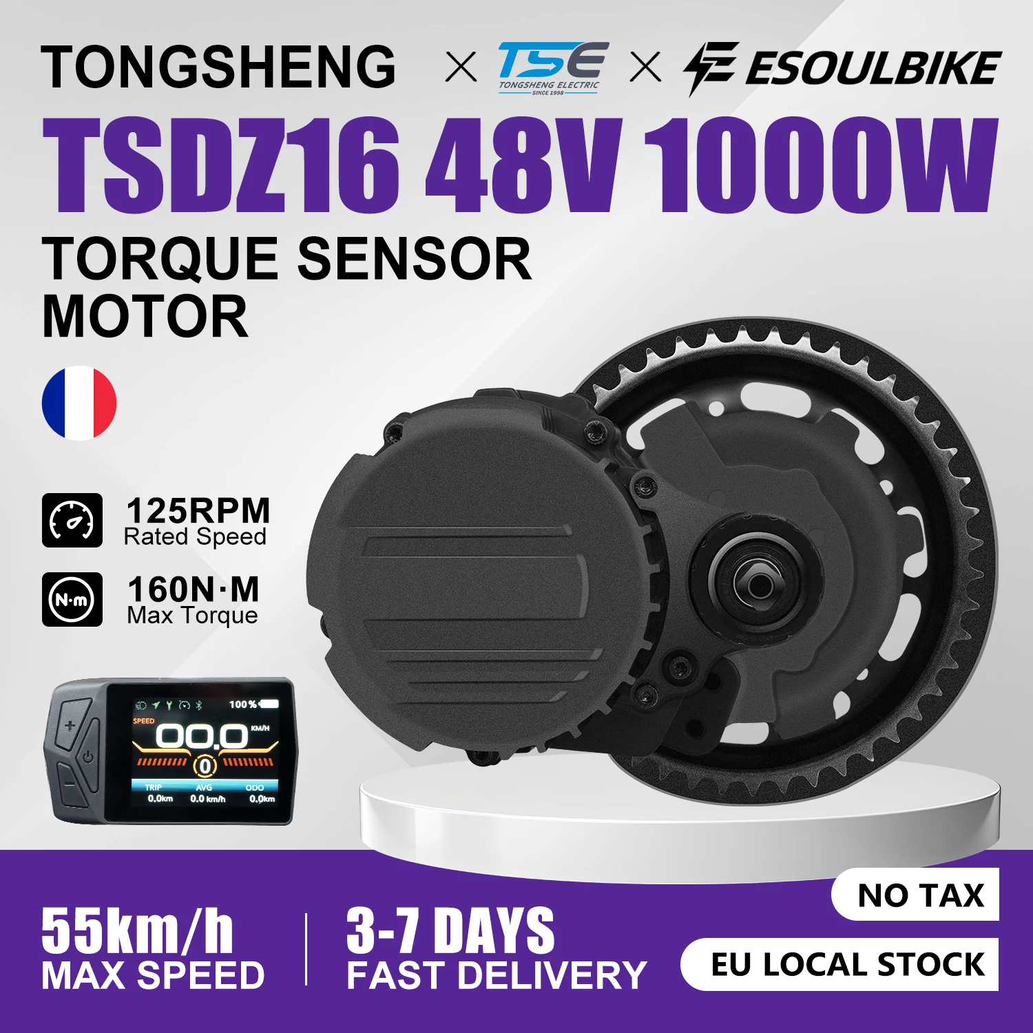 Mid Drive Ebike Kit Tongsheng TSDZ16 Motor 48V 1000W Motor Electric ...
