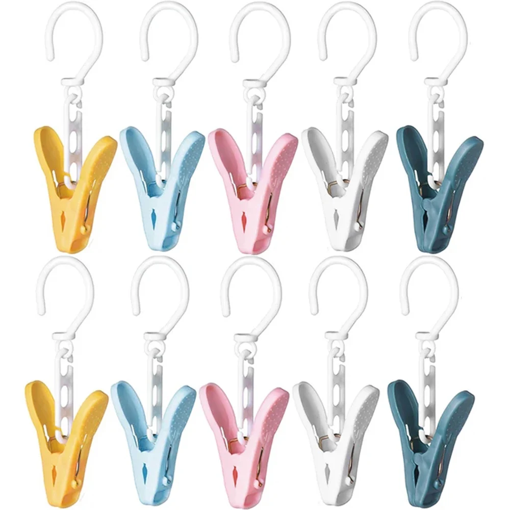 10-1PCS-Portable-Clothes-Pegs-Rotatable-Hats-Towels-Hanger-Windproof ...