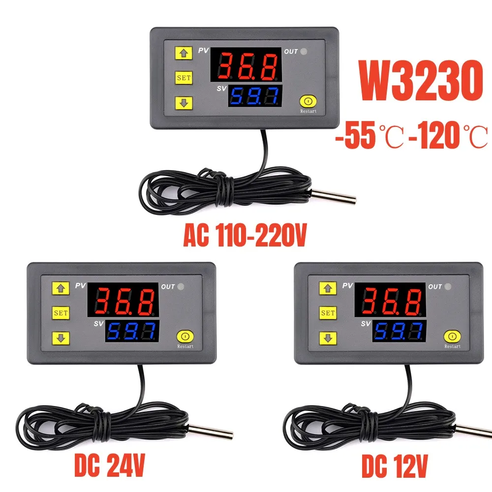 W3230-Mini-Digital-Temperature-Controller-12V-24V-220V-Thermostat-Regulator-Heating-Cooling ...