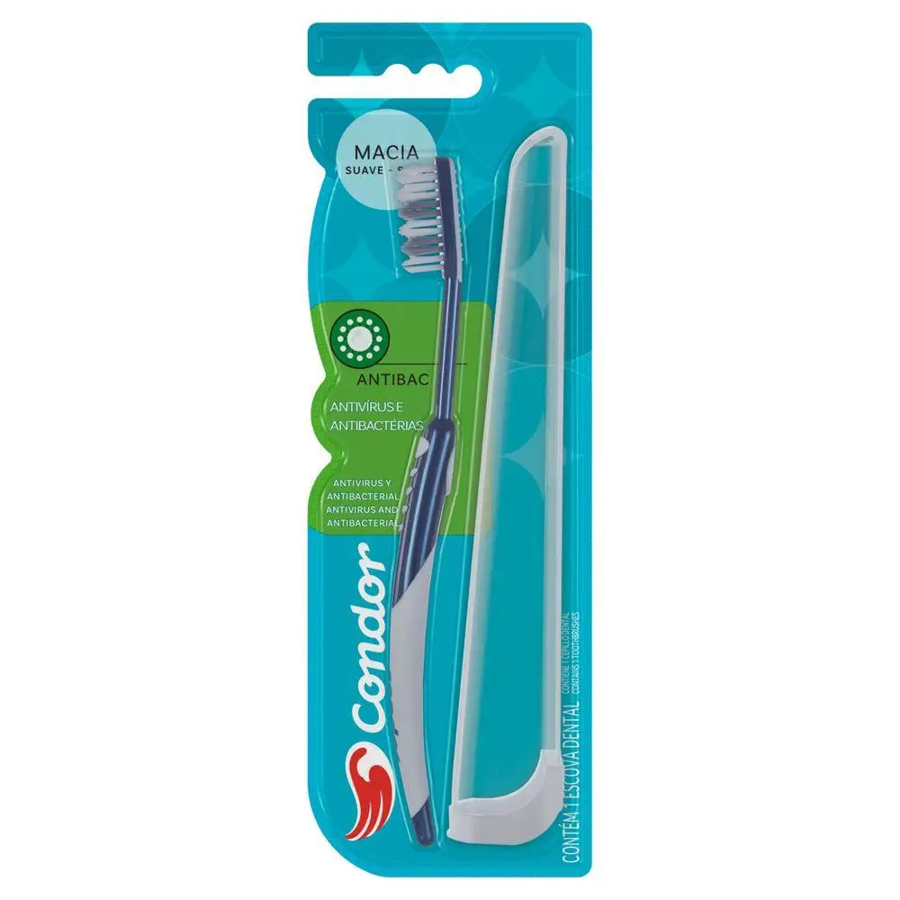 Escova-Dental-M-dia-Antibact-ria-Condor-Maxil-Bac-Block-Cabe-a-M-Gr-tis ...