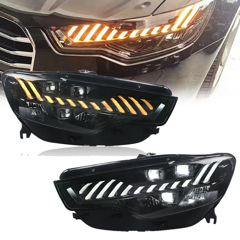 2PCS-Car-Front-Lights-For-Audi-A6-2012-2013-2014-2015-A6L-C7-LED ...