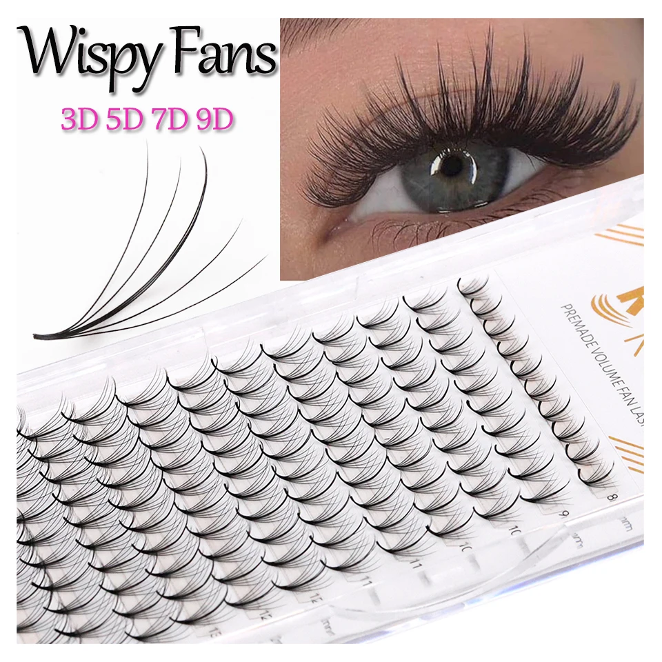 RUJADE Wispy Lash Extension Premade Fan 3D 5D 7D 9D 11D Pointy Base ...