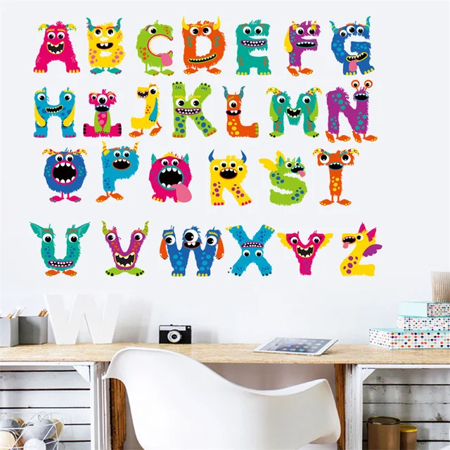 Pegatinas De Pared Con El Alfabeto Para Niños Calcomanía De Pared