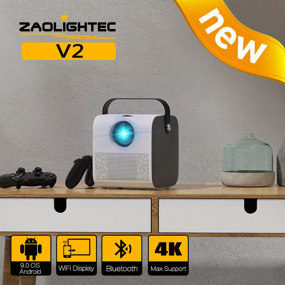 ZAOLIGHTEC-V2-Portable-Mini-LED-Smart-Projector-Android-Wifi-Home ...