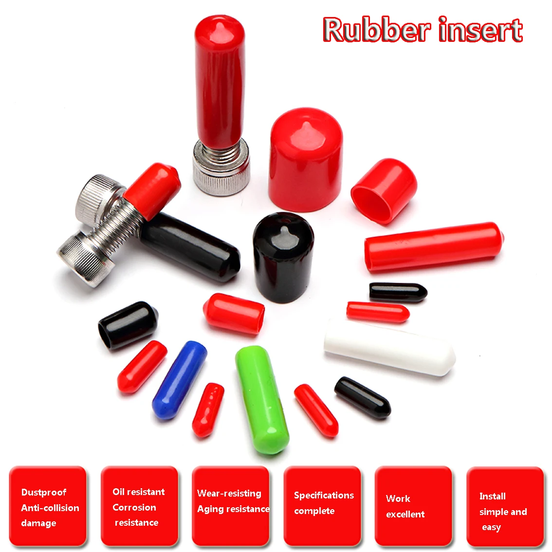 1-20PCS-1-3-70mm-Black-Red-Silicone-Rubber-Round-Pipe-End-Cap-Sealing ...