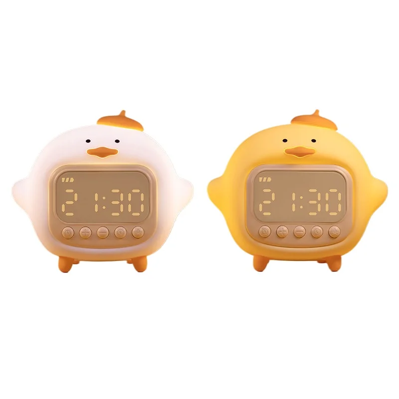 Cute Duck Alarm Clock Duck Alarm Soft Night Light Duck Alarm Brightness ...