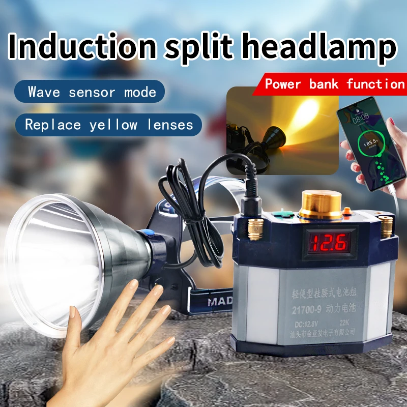 12V-DC-charging-Split-Induction-Outdoor-Headlight-Waterproof-night ...