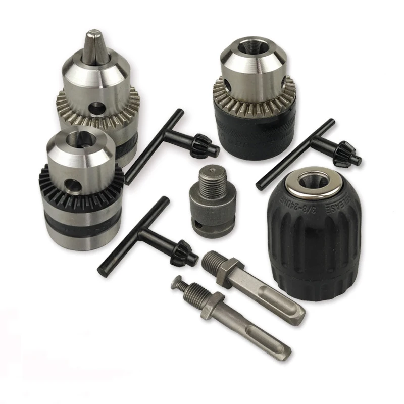 Impact To Drill Adapter RLECS 1/4 Inch Hexagonal Shank Black Triple Jaw ...