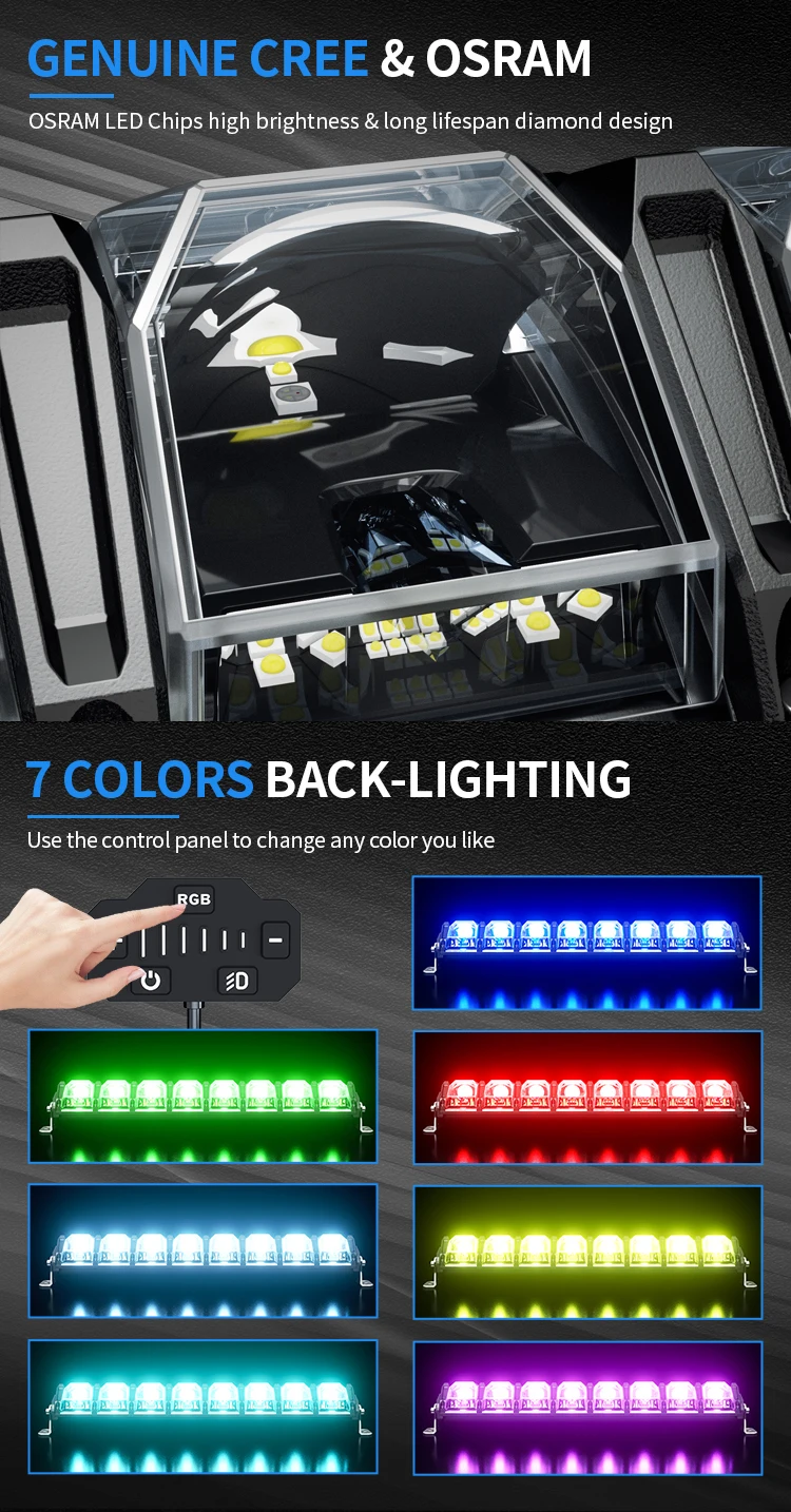 Aurora All In One Evolve RGB Bar 4x4 Offroad Led Light Truck s ATV ...