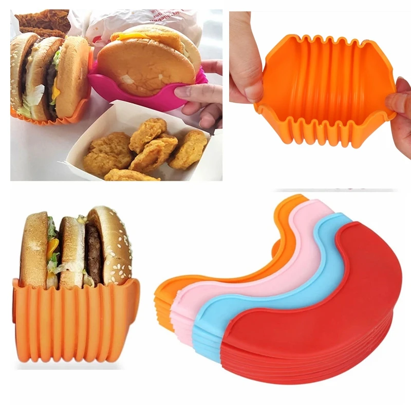 Silicone-Burger-Holder-for-Kids-Reusable-Sandwiches-Holder-Box-Anti ...