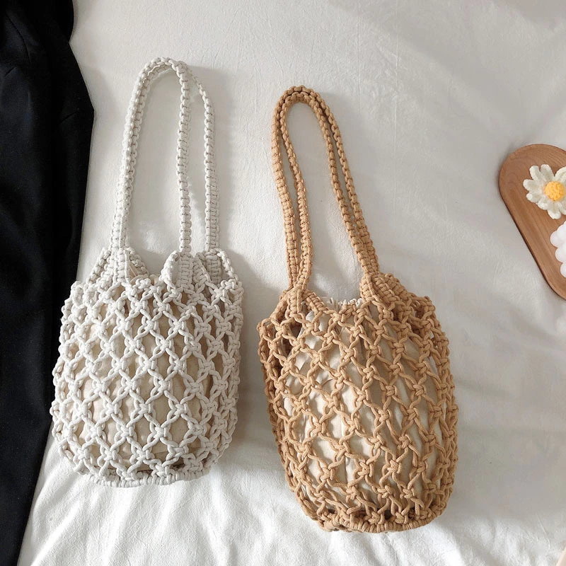 Summer-Beach-Bag-For-Women-Mesh-Rope-Knitted-Bucket-Shoulder-Bags ...