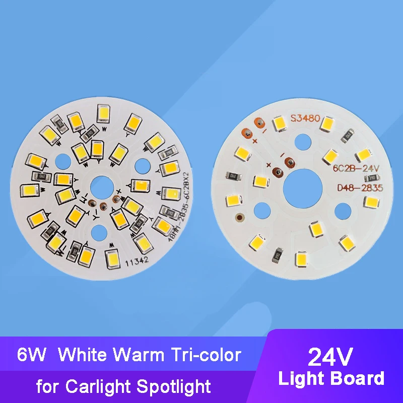 24V-3W-6W-LED-White-Warm-Tri-color-Lamp-Light-Board-Bulb-Round-Light ...