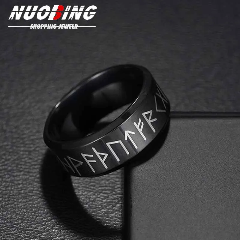 Black-Odin-Nordic-Vintage-Pirate-Rune-Charm-Stainless-Steel-Men-s-And ...