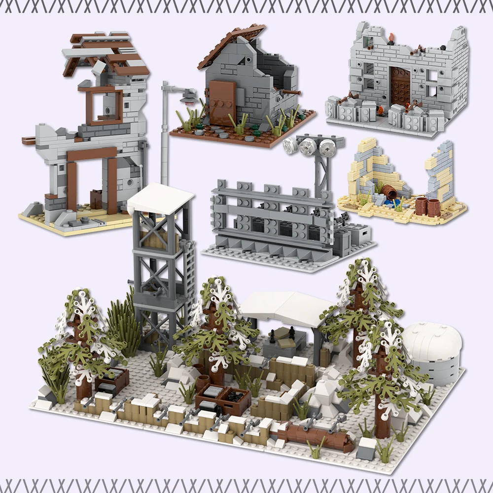 MOC-Battlefield-Brick-WW2-Military-Installation-Gun-Weapon-Compatible ...