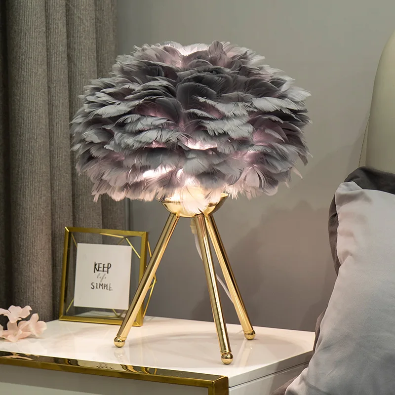 Feather-table-lamp-bedroom-bedside-lamp-creative-gift-night-light-home ...
