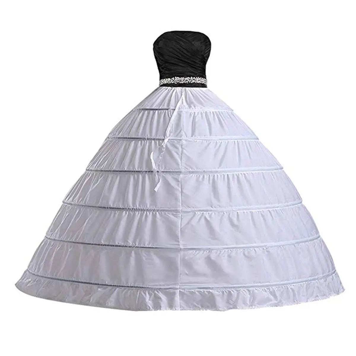 White-6-Hoops-Petticoat-Ball-Gown-for-Bigger-Quinceanera-Wedding-Dress ...