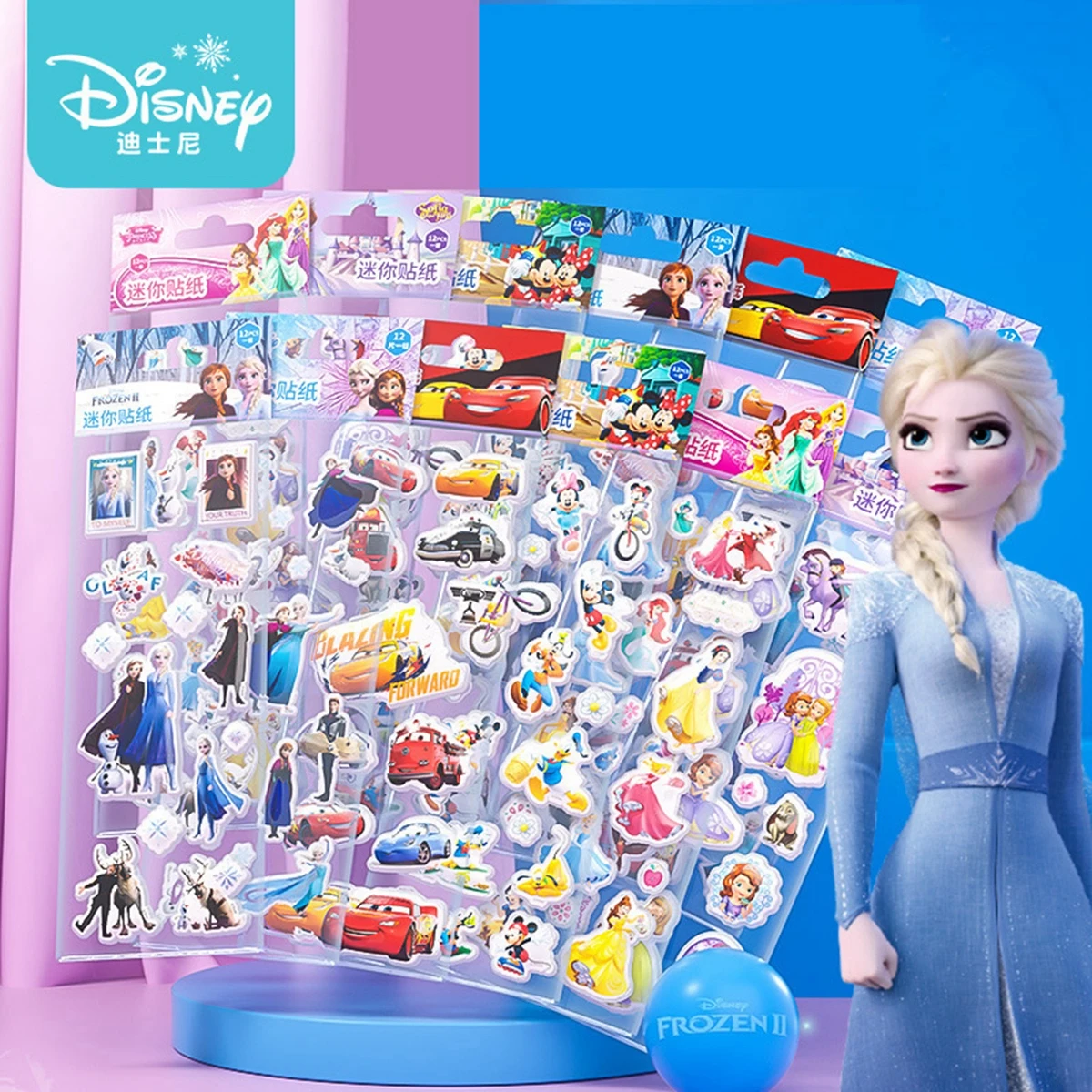 Cartoon-12pcs-Disney-Sticker-Different-3D-Puffy-Bulk-Stickers-Movie ...
