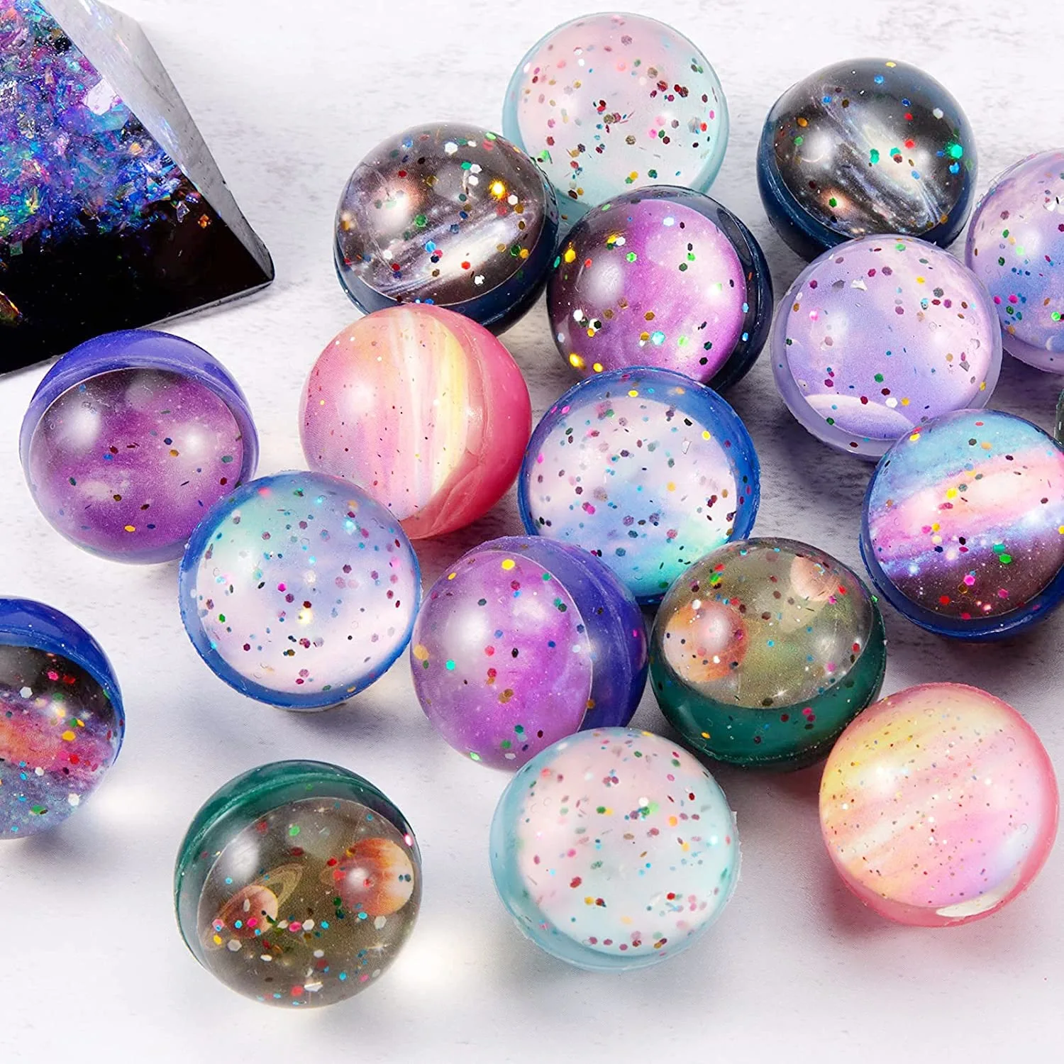 10Pcs-32mm-Space-Starry-Sky-Planet-Jumping-Bounce-Ball-Outdoor-Toys-for ...