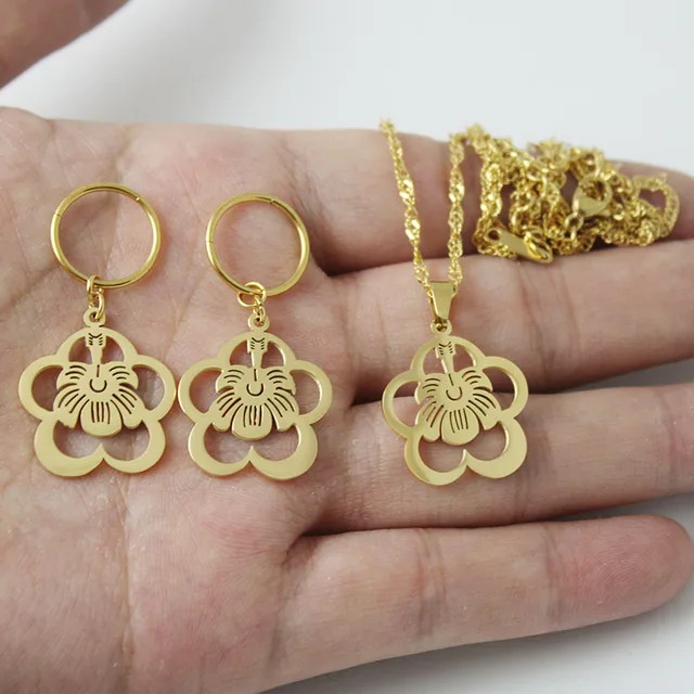 24K Gold Color Stainless Steel Cross Jewelry Sets New Zealand Kiribati ...
