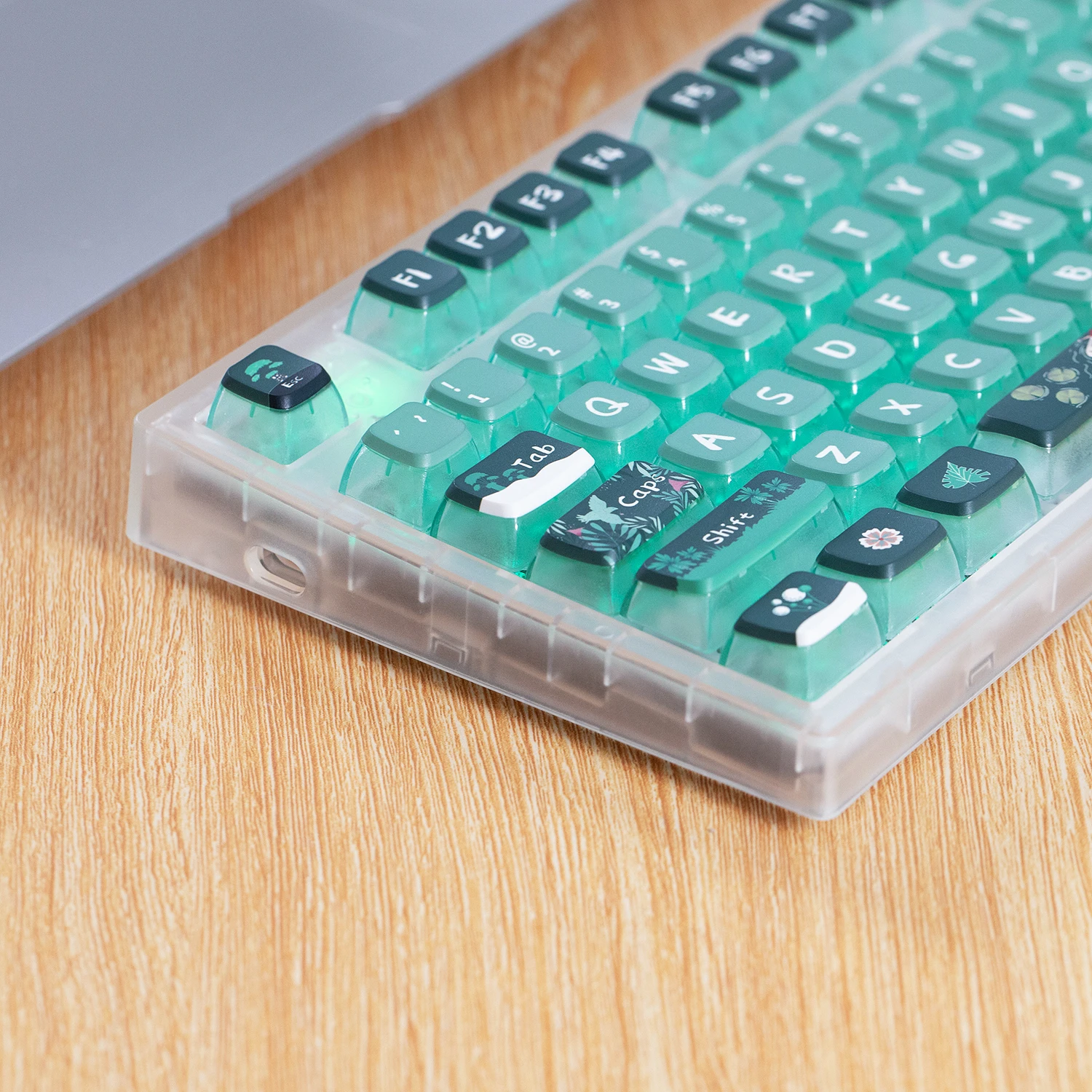 Cute Cat Pink Keycaps Transparent Keycap Pudding Pbt Key Cap Double ...