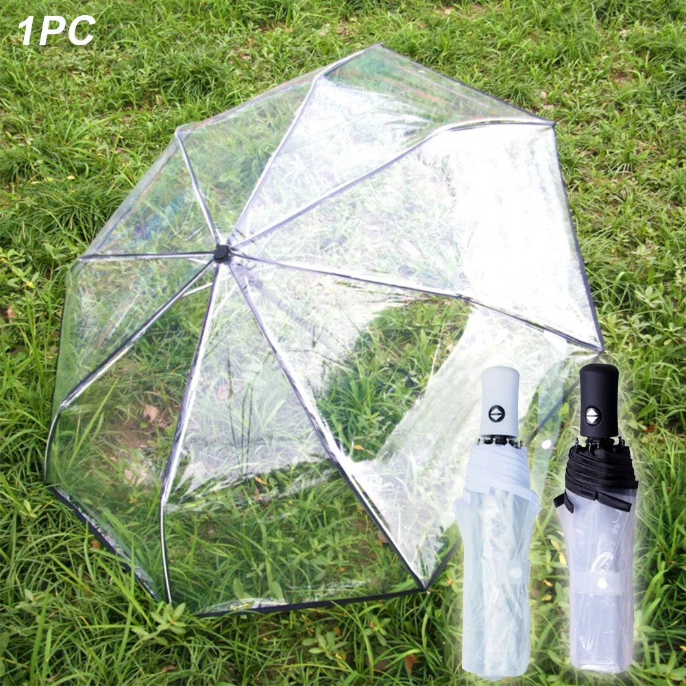 Portable-Transparent-Automatic-Umbrella-Triple-Folding-Anti-Wind ...